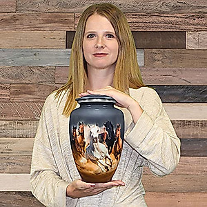 Trupoint Memorials Cremation Urns for Human Ashes - Decorative Urns, Urns for Human Ashes Female & Male, Urns for Ashes Adult Female, Funeral Urns - Horse, Large