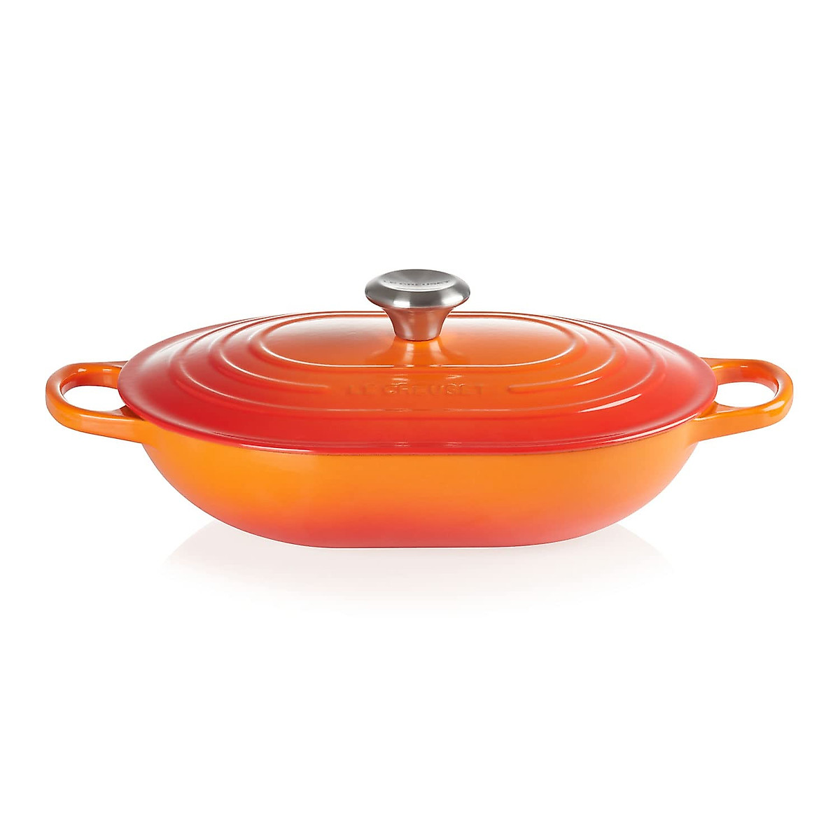 Le Creuset Enameled Cast Iron Signature Oval Casserole, 3.75 qt., Flame