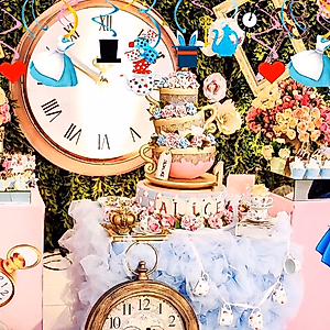 LaVenty 16 PCS Alice Hanging Swirl Decorations Alice Party Decoration Alice Banner Alice Party Supplies Tea party Hanging Swirl Decorations