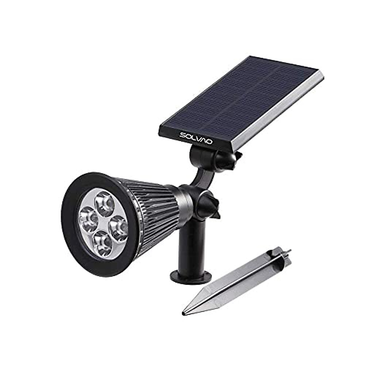 SOLVAO Solar Spotlight (Upgraded) - Ultra Bright, Waterproof, Outdoor LED Spot Light with Auto On/Off Function - Best Sun Powered, Rechargeable Uplight for Lighting Flag Pole, Landscape, Yard & Garden