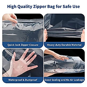 Xsourcer Zipper Storage Bags, Pack of 20, 3.5 Gallon Reclosable Plastic Storage Bags, Great Storage for Food, Clothing, Shoes, Office Supplies & Travel Essentials, 2 Mil Thick, Size 16" x 18"