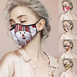 PENATE Cute Christmas Print Resue Washable Breathable Multi-Purpose Face C-Over Reuse Facemasks -Ship from U.S.