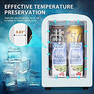 Mini Fridge 4 Liter AC/DC Energy Saving Cooler And Warmer Refrigerator, Portable Personal Fridge For Office, Car, Bedroom, 100% Freon-Free Great For Skincare, Fruit, Food, Medicine(WHITE) - F