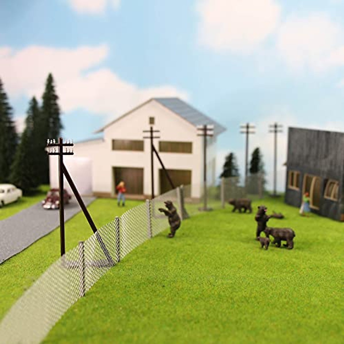 24pcs Model N Scale 1:160 Power Pole Telegraph Telephone Poles Railroad Diorama (Style B)