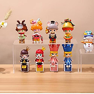 HLYU 10 Pcs Acrylic Display Risers(3",4",5",6",7"),Perfume Stand,Cup Stand,Dessert Stand,Figure Display Stand,Cake Stand (Clear)