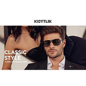 KIOYTLIK Sunglasses for Men Women Trendy Polarized Sunglasses UV400 Fashion SunGlasses Aviator Sunglasses for Driving Fishing, Gray