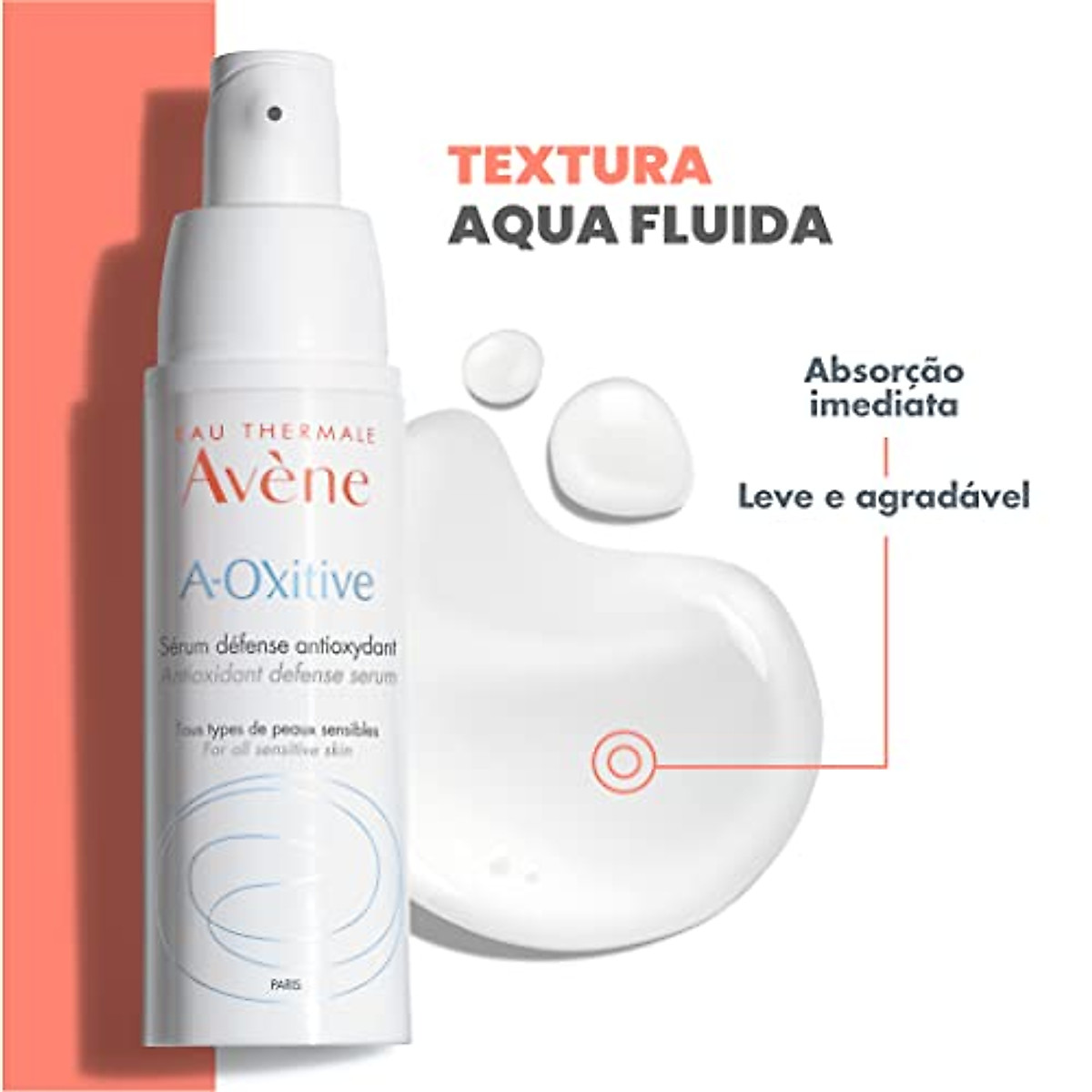 Avene A-Oxitive Antioxidant Defense Serum, Vitamin C & E, Hyaluronic Acid, Free Radical Protection, 1 Oz