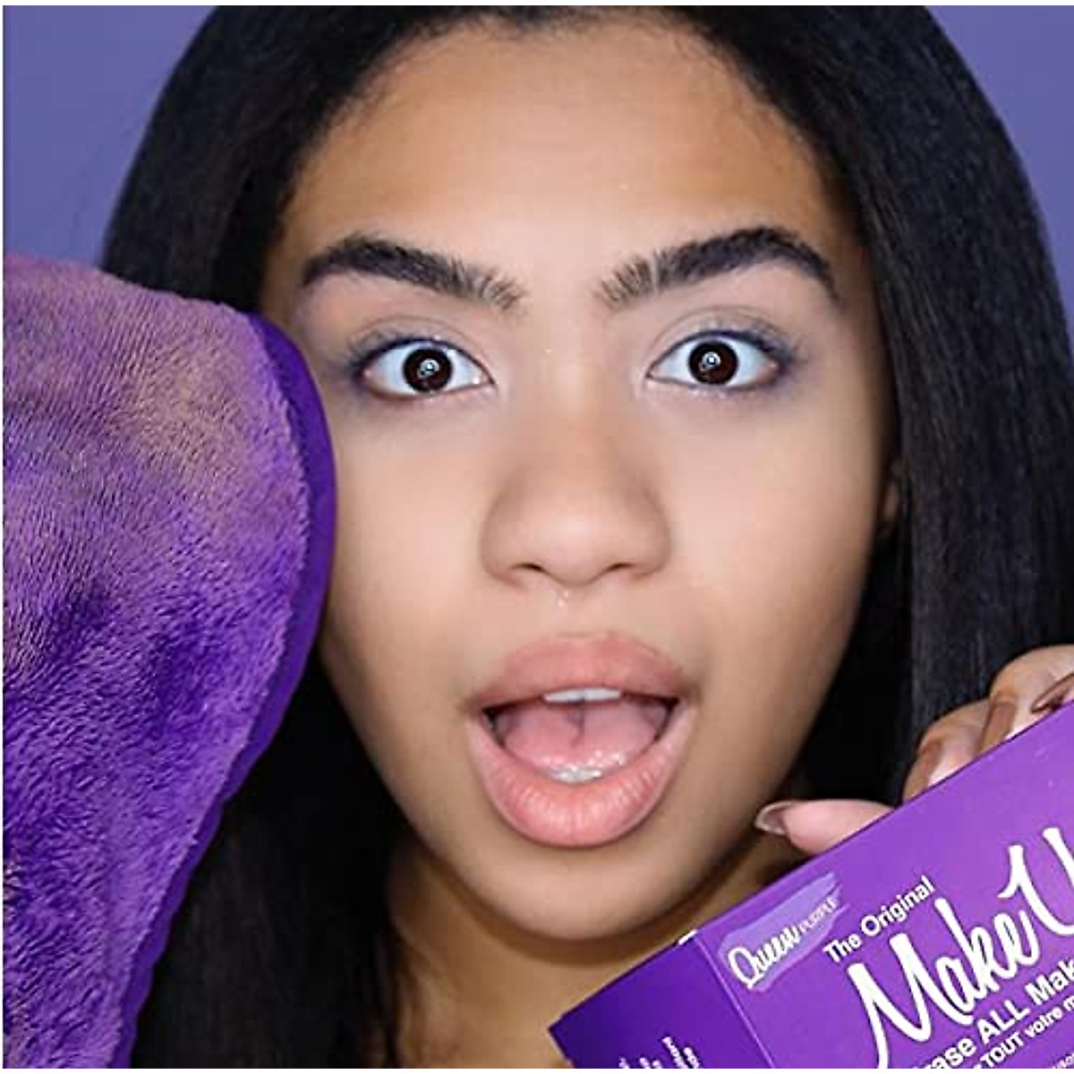 The Original MakeUp Eraser, Erase All Makeup With Just Water, Including Waterproof Mascara, Eyeliner, Foundation, Lipstick, and More (Queen Purple)