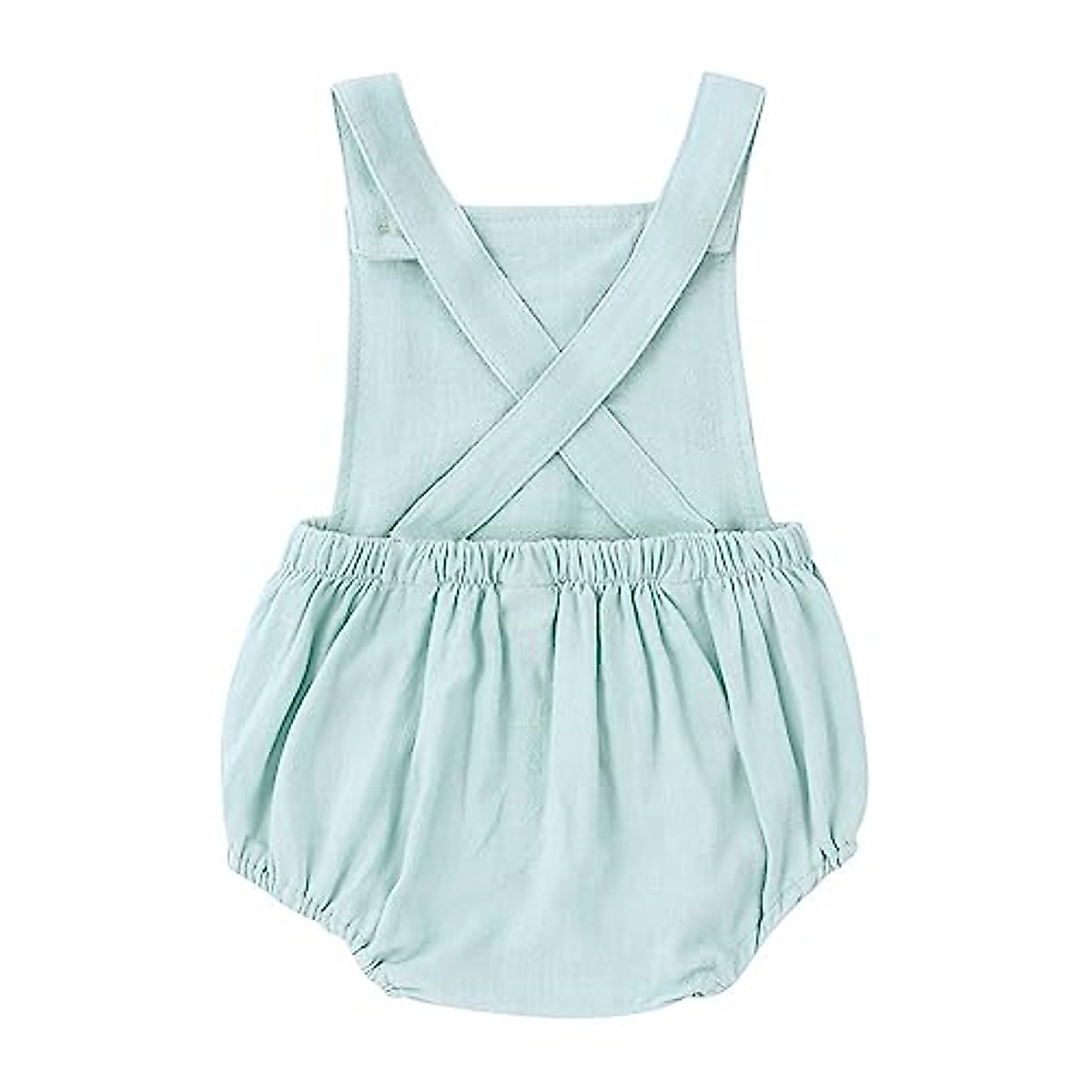 1st Birthday Outfit Boy, Smash Cake Outfit Boy Infant Baby Boho One-Piece Sleeveless Cotton Backless Overalls Romper Summer Jumpsuit Clothes for Cake Smash Photo Shoot Light Blue 12-18 Months