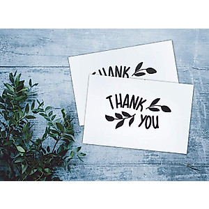 Cavepop 36 Pack Card Box Assorted Thank You Cards with Envelopes, Black and White Handwritten Blank Cards for a Greeting, Notes, Gifts with Envelopes for Wedding, Baby and Bridal Shower