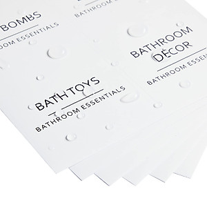 Talented Kitchen 174 Gold Minimalist Bathroom Labels Set with Makeup Labels, Gold Print on White Matte Backing, Water Resistant. 174 Bathroom, Beauty & Makeup Vinyl Stickers. Organization Storage