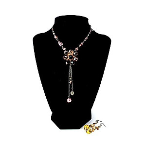 Tytroy Elegant 9" 3D Black Velvet Necklace Jewelry Display Model Bust Stand for Home (Dresser/Shelves) & Business (Showroom/Fair) Storage Decoration & Presentation 1PC