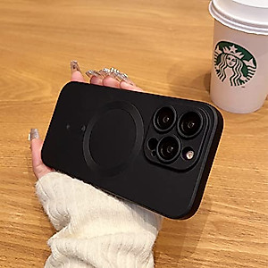 Fycyko Phone Case for iPhone 13 Pro Max Magnetic Case [Adaptation with Magsafe] Slim Silicone Soft Smooth Design for iPhone 13 Pro Max 6.7'' with Camera Protector-Black