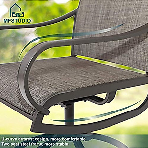 MFSTUDIO 4 Pieces Patio Metal Dining Swivel Chairs Bistro Backyard Rocker Chairs Weather Resistant Garden Outdoor Furniture