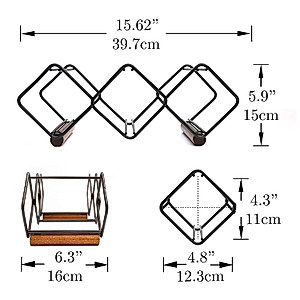 TOMORAL Wine Rack, Countertop Wine Rack ,5 Bottle Wine Holder for Wine Storage ,No Assembly Required, Modern Metal Wine Rack ,Small Wine Rack