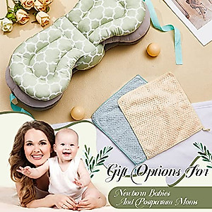 Tatuo Adjustable Breastfeeding Pillows for Mom Multiple Angle Altering Layers Baby Feeding Pillow with 2 Pcs Absorbent Coral Fleece Baby Washcloths for Newborn Infant Toddlers