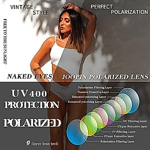 Joopin Oversized Sunglasses Womens Trendy, Polarized Big Black Sun Glasses for Woman UV Protection, Retro Ladies Large Square Shades Sunnies