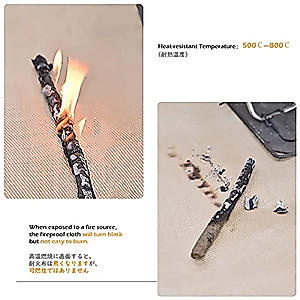 TRIWONDER Fireproof Mat Fire Blanket Fire Pit Mat Under The Grill Protective Deck Patio Grass BBQ Fiberglass Gas Grill Mat Plumber's Pad Oil Pad Fire Retardant Blanket (Beige, 19.7" x 19.7")