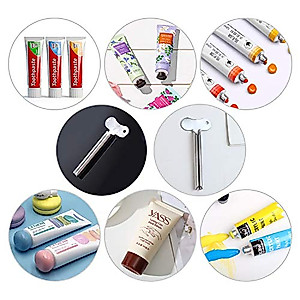 Azure Zone, 10 Pcs Stainless Steel Toothpaste Tube Squeezers Key Roller Tube Creams Paint Squeezer Tool for Bathroom Hair Dye Cosmetic