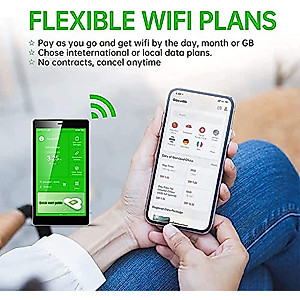 GlocalMe G4 Pro 4G LTE Mobile Hotspot Router, with US 8GB & Global 1.1GB Data, 5” Touch Screen LCD Display Portable WiFi Hotspot for Travel, No Contract, SIMFREE, High Speed Pocket WiFi Device (Black)