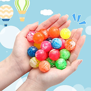 Zhanmai 40 Pieces Small Bouncy Balls Neon High Bouncing Balls Cloud Rubber Bouncy Balls 1 Inch Little Rubber Ball Colorful Swirl Ball for Game Prizes Party Favors Vending Machines