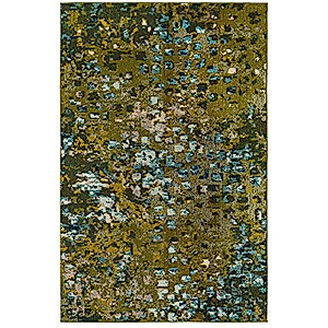 Unique Loom Jardin Collection Colorful, Vibrant, Abstract, Modern Area Rug, 5 x 8 ft, Green/Olive