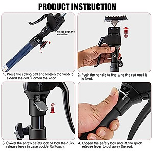 XINQIAO Third Hand Tool 3rd Hand Support System, Premium Steel Support Rod with 154 LB Capacity for Cabinet Jack, Drywall Jack& Cargo Bars, 49.2 IN- 114.2 IN Long, 4 PC, Blue