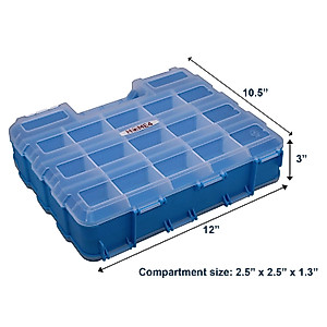 HOME4 Double Sided BPA Free Toy Storage Container - Compatible with Mini Toys, Small Dolls Bakugan - Toy Organizer Carrying Case - 34 Adjustable Compartments