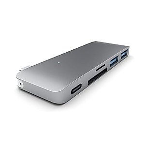 Satechi USB C Hub Adapter 5 in 1, USB C Dongle with 3 USB-A Data Ports, Micro/SD Card Readers, USBC Hub MacBook Pro/Air M1 M2 M3, Dell, HP, Surface, Lenovo - Space Gray