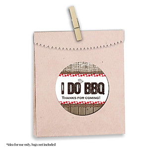 I Do BBQ Engagement Party Thank You Sticker Labels, 40 2" Party Circle Stickers by AmandaCreation, Great for Party Favors, Envelope Seals & Goodie Bags