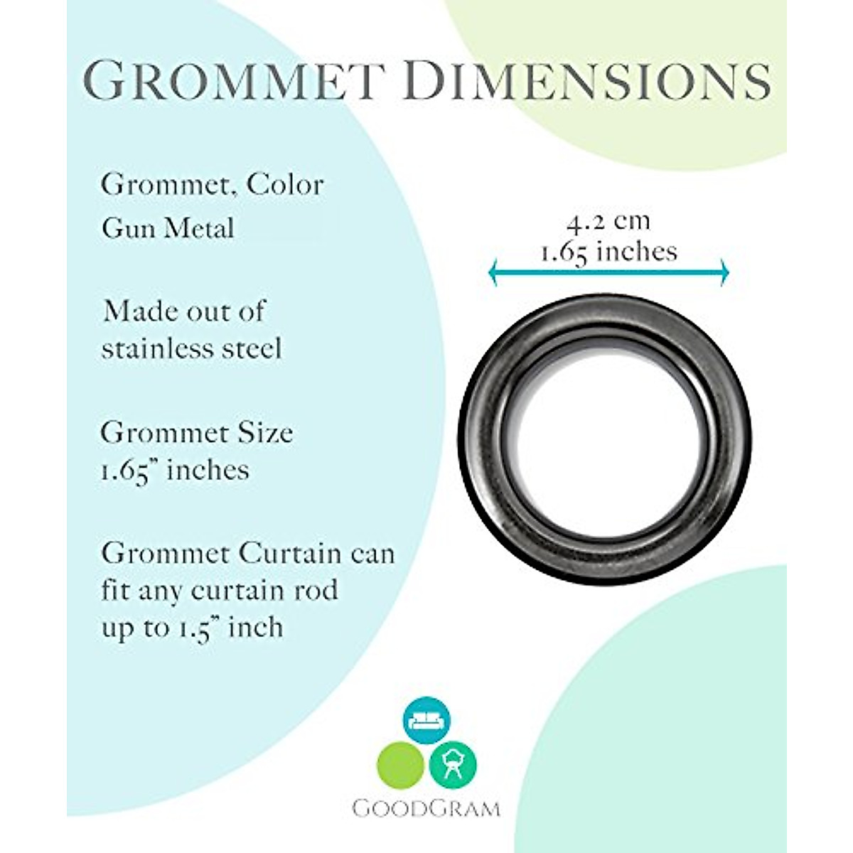 GoodGram 2 Pack Sparkle Chic Thermal Blackout Curtain Panels - Assorted Colors (Grey)