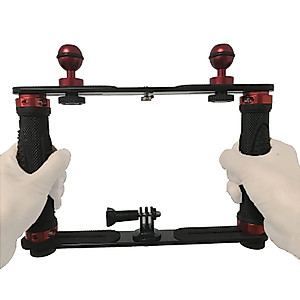 Aluminium Alloy Underwater Lights Dive Light Video Light Stabilizer Tray Handheld Handle Stabilizer Support Bracket Camera Mount for Action Camera and Any Other Camera with 1/4 inch Screw Hole