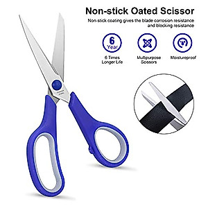 Scissors Bulk 24-Pack, BURVAGY 8" Multipurpose Sharp Scissors for School Office Home，All Purpose Scissors Stainless Steel Blades Safety Soft Grip Handles,Right/Left Handed…