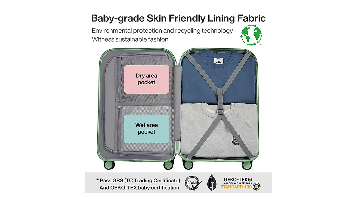 Lightweight Carry-On Luggage with Spinner Wheels & TSA Lock