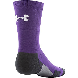 Under Armour Adult Team Crew Socks, 1-Pair, Purple/Black/White, Medium
