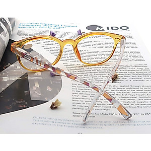 MODFANS Reading Glasses Women 4 Pack Fashion Ladies Readers 2.5 Strength,Women's for Reading Comfort Spring Hinge Arm Eyeglasses-Lightweightest Round Frame Look Stylish to Wear,Come with Pouch
