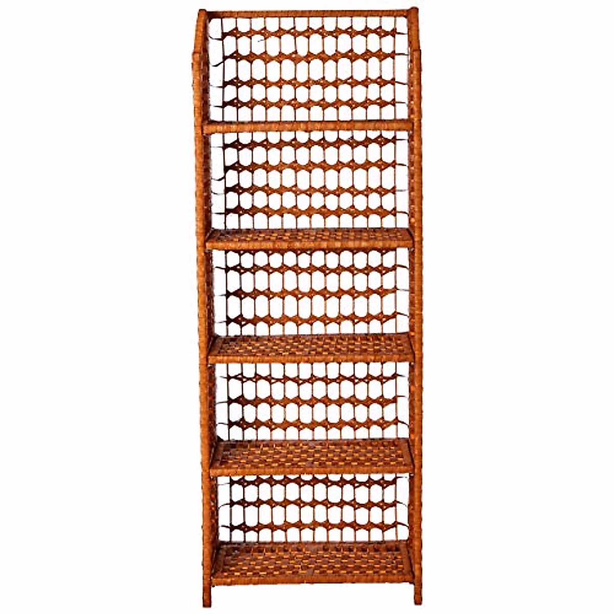 Oriental Furniture 53" Natural Fiber Shelving Unit - Honey