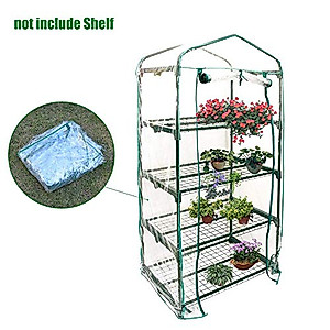 PVC Plant Greenhouse Cover - Herb and Flower Garden Green House Replacement Accessories (Just Cover, Without Iron Stand, Flowerpot)