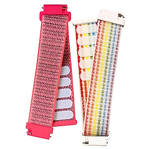 BRONGER 2 Pack Fit Length Watch Bands Compatible with Gizmo Watch 3 2 1/Gabb Watch 3 2 1: Hook&Loop Easy to Use (Seven Color Pink)