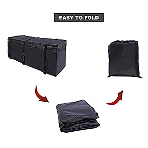 Stonehomy Hitch Cargo Carrier Bag 15 cubic feet, Waterproof Luggage Cargo Bag for Rooftop Racks, Sturdy and Foldable for RV Traveling Trailer, Black