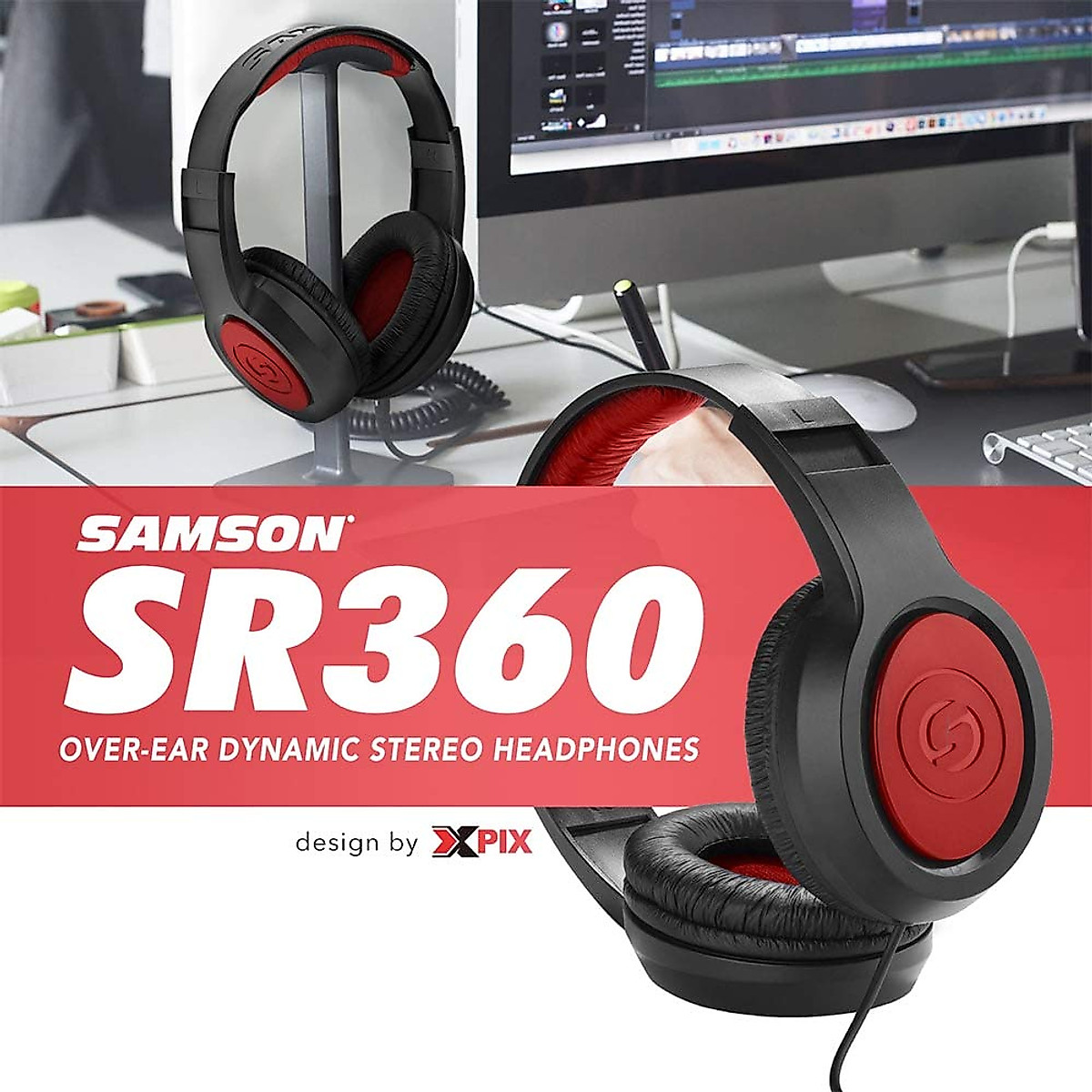 Zoom PodTrak ZP4 Podcast Recorder Audio Interface has 4 Mic Inputs, 4 Headphone Outputs plus a Basic Accessories Bundle Including a Samson SR360 Headphones a Memory Card and more