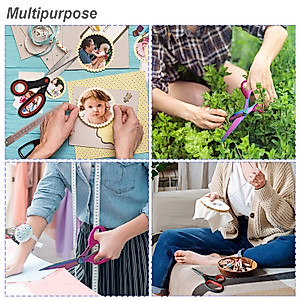 Left Handed Scissors Set - 2-Pack (9" Heavy Duty Titanium Coating Fabric Shears & 8" All Purpose Scissors) for Sewing/Crafting/School/Office Use, Great for Arts/Crafts/Leather/Paper, Left Handed Gifts