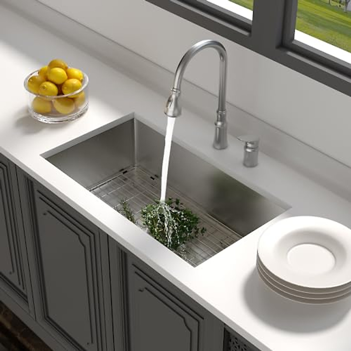 32 Undermount Kitchen Sink - Lordear 32 Inch Undermount Sinks Stainless Steel Single Bowl Kitchen Sink Under Counter Basin 32X19X10 Inch Round Corner