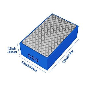 1 Pcs Diamond Hand Pad Sanding Block Sharp Glass Grinding Polishing Pad Sanding Block Foam Backing Hand-Held Sanding Block for Sanding Polishing Marble Tile Ceramics (200#)