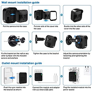 All-New Blink Outdoor Camera Wall Mount, Weatherproof Protective Housing and 360 Degree Adjustable Mount with Blink Sync Module 2 Mount for Blink Outdoor Security Camera System (Black 3Pack)