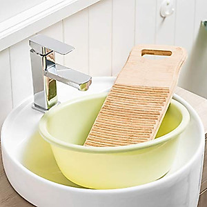 Hemoton Bamboo Wood Washing Clothes Washboard Laundry Washboard Hand Wash Board for Home Laundry Supplies S