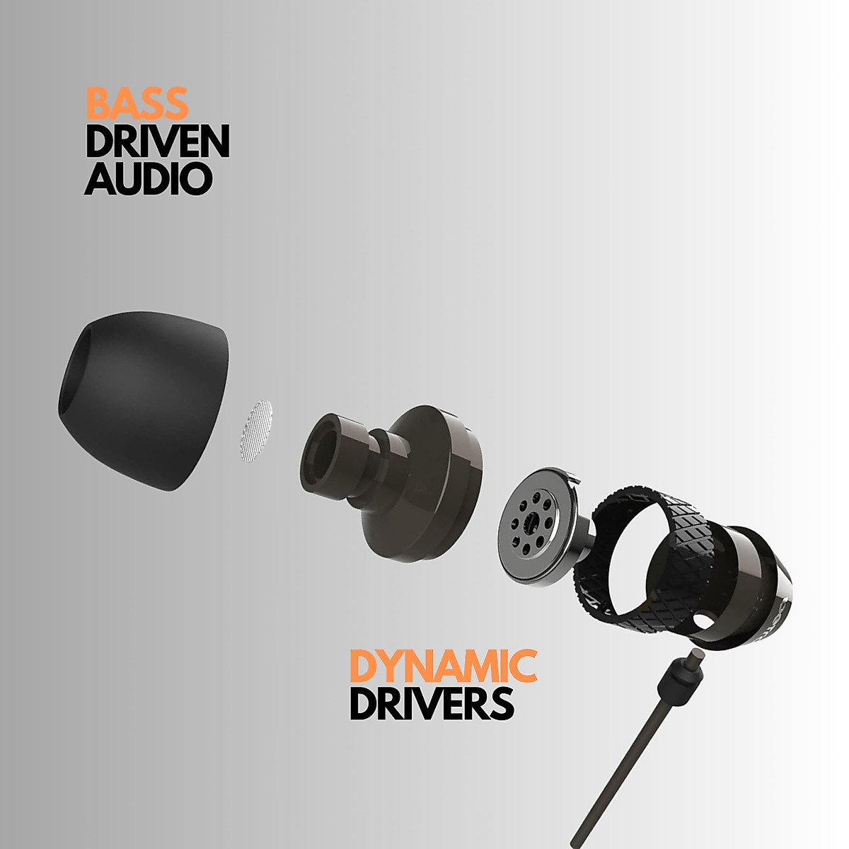 Betron B25 Earphones, Noise Isolating in-Ear Wired Headphones with Strong Bass, Tangle-Free Cord, Lightweight, Carry Case and Soft Earbud Tips (Black)