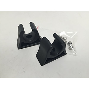 MARINE BOAT CANOE KAYAK PAIR of BLACK PP+TPR MOLDED PADDLE CLIP 3/4" DIAMETER