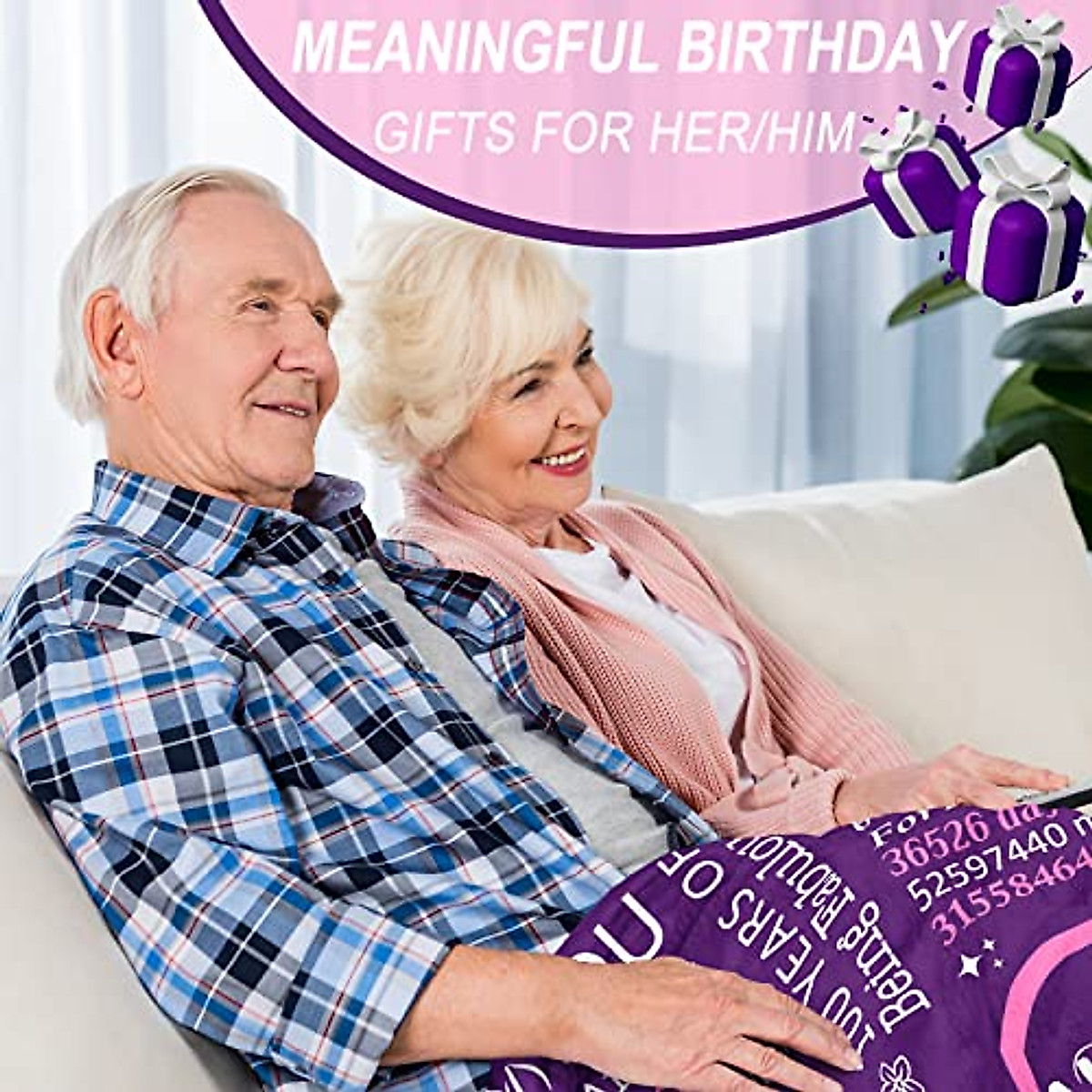 Omokil 100th Birthday Gifts for Women, Gift for 100 Year Old Female,100 Birthday Decorations, 100th Birthday Gifts Ideas for Grandma, Mom, Friend, Sister, Wife, Aunt, Coworker Blanket (50" X 60")