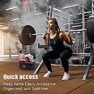 ProtoNiMBUS The Original Multipurpose Bottle Caddy for Gym – Caddy Organizer for Phone, Keys, Water Bottle, Sprayer, Towel – Heavy-Duty Caddy Organizer with Handle – 12 x 6 x 4.5-inch